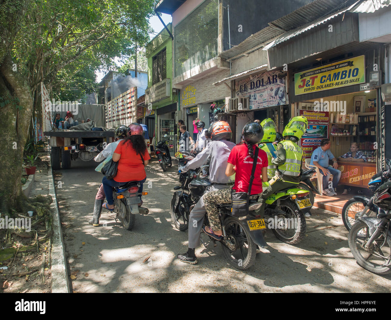 Leticia, Peru- May 11, 2016: Busy streets of the Leticia city Stock ...