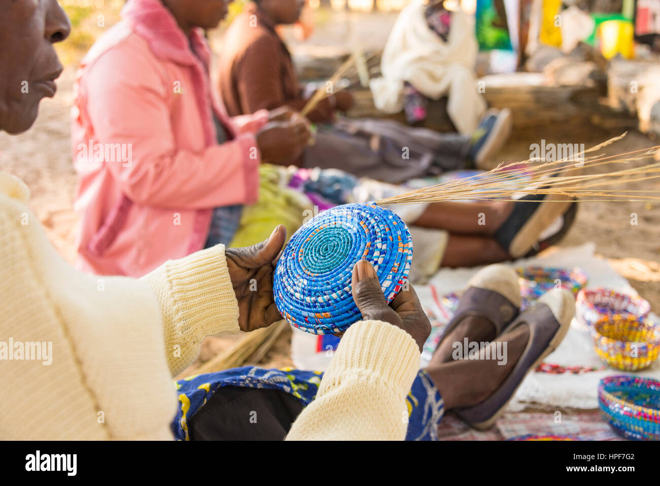 Zimbabwean woman create hand crafted bowls near Hwange National Park ...