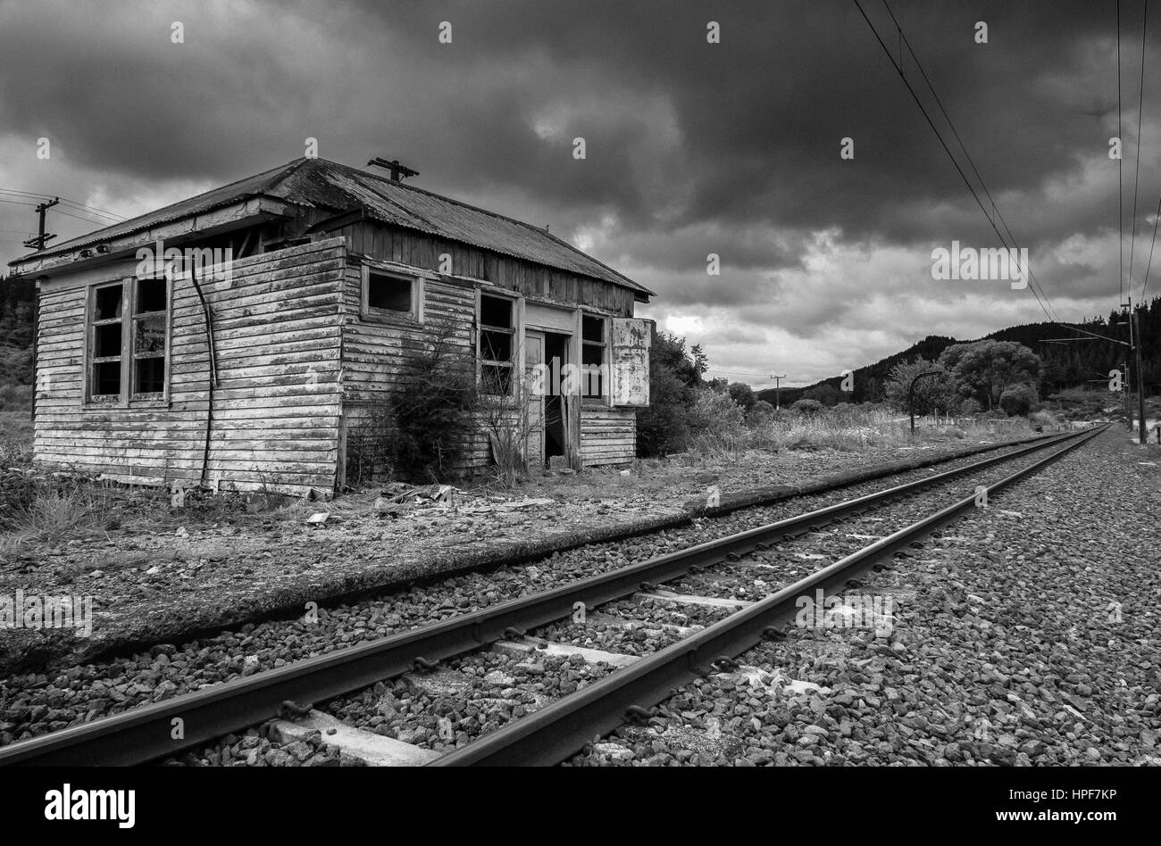 King country railway line new zealand Black and White Stock Photos ...