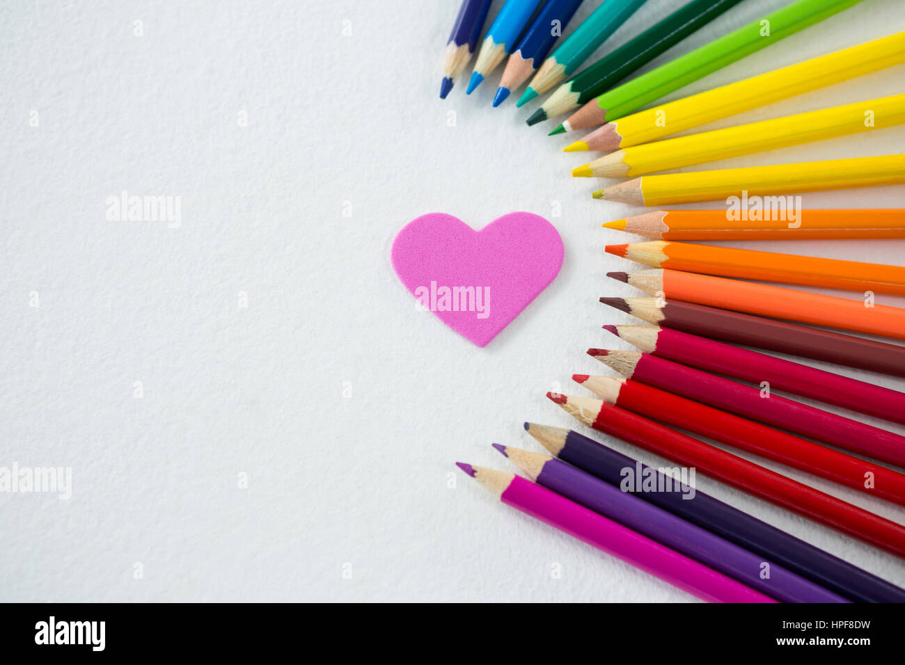 Colored Pencils Heart Shape High Resolution Stock Photography and ...