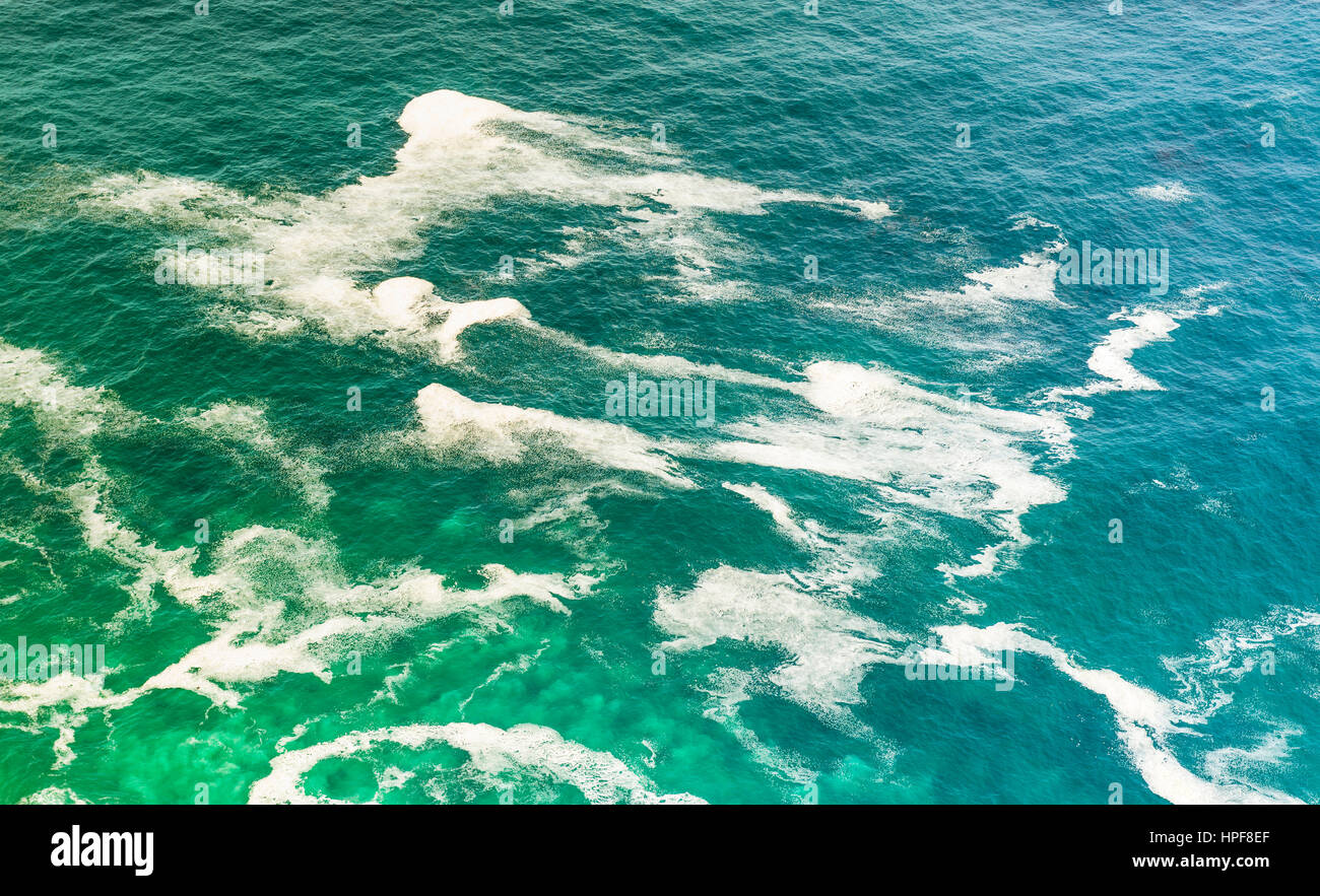 Blue green hues of the South Atlantic Ocean off the coast of South ...