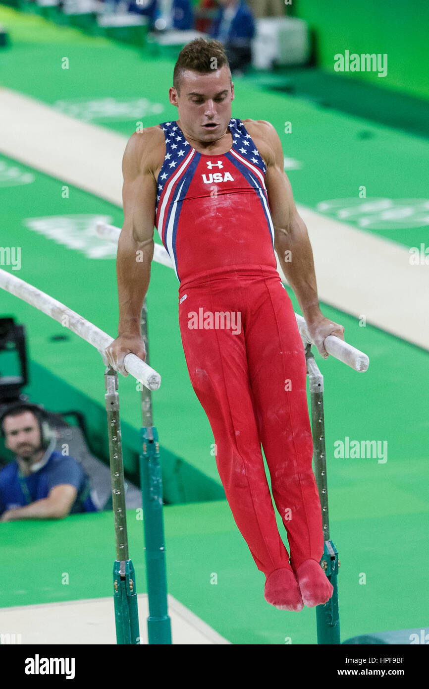 Rio de Janeiro, Brazil. 08 August 2016 Samuel Mikulak (USA) performs on ...
