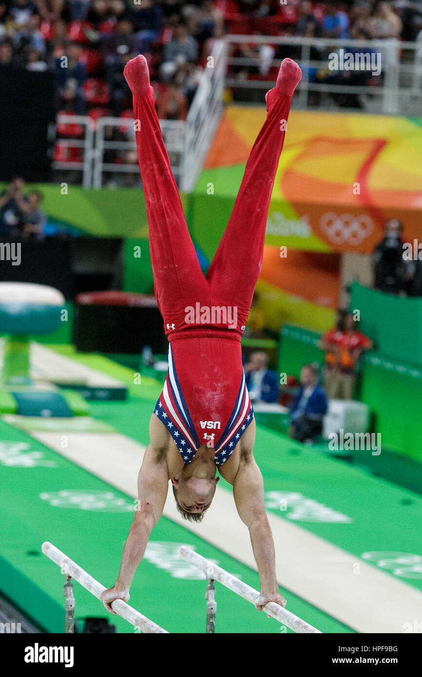 Artistic gymnastics mens parallel bars final hi-res stock photography ...