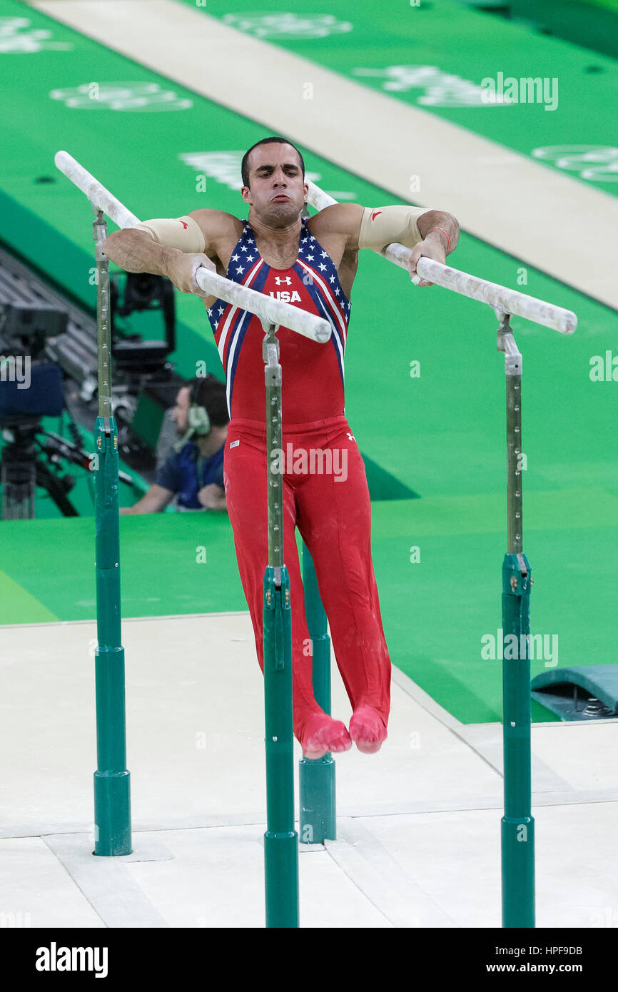Rio de Janeiro, Brazil. 8 August 2016. Danell Leyva (USA) performs on ...