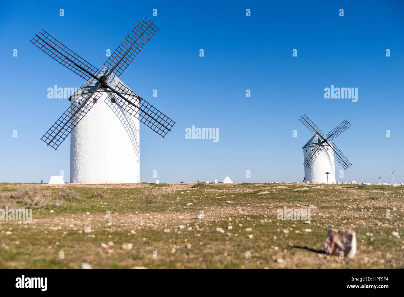 Set of windmills on the top of the hill Stock Photo - Alamy
