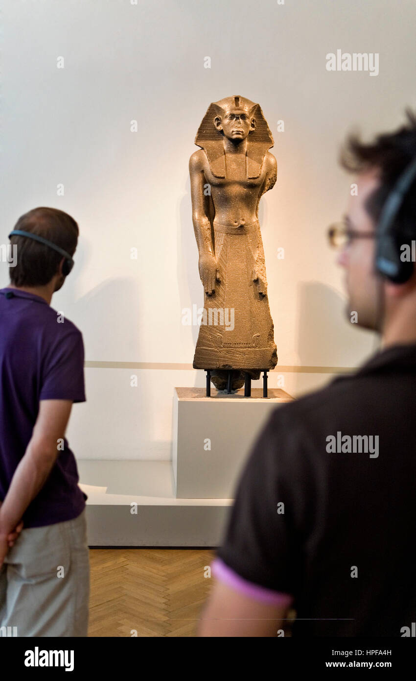 Museum Island.Neues Museum.praying statue of Amenemhet III.Egyptian art ...