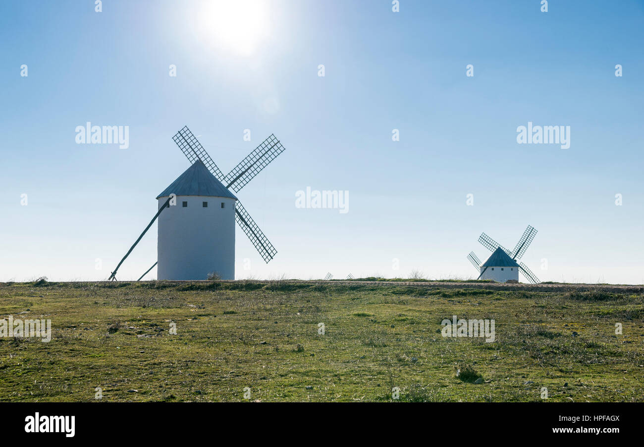 Set of windmills on the top of the hill Stock Photo - Alamy