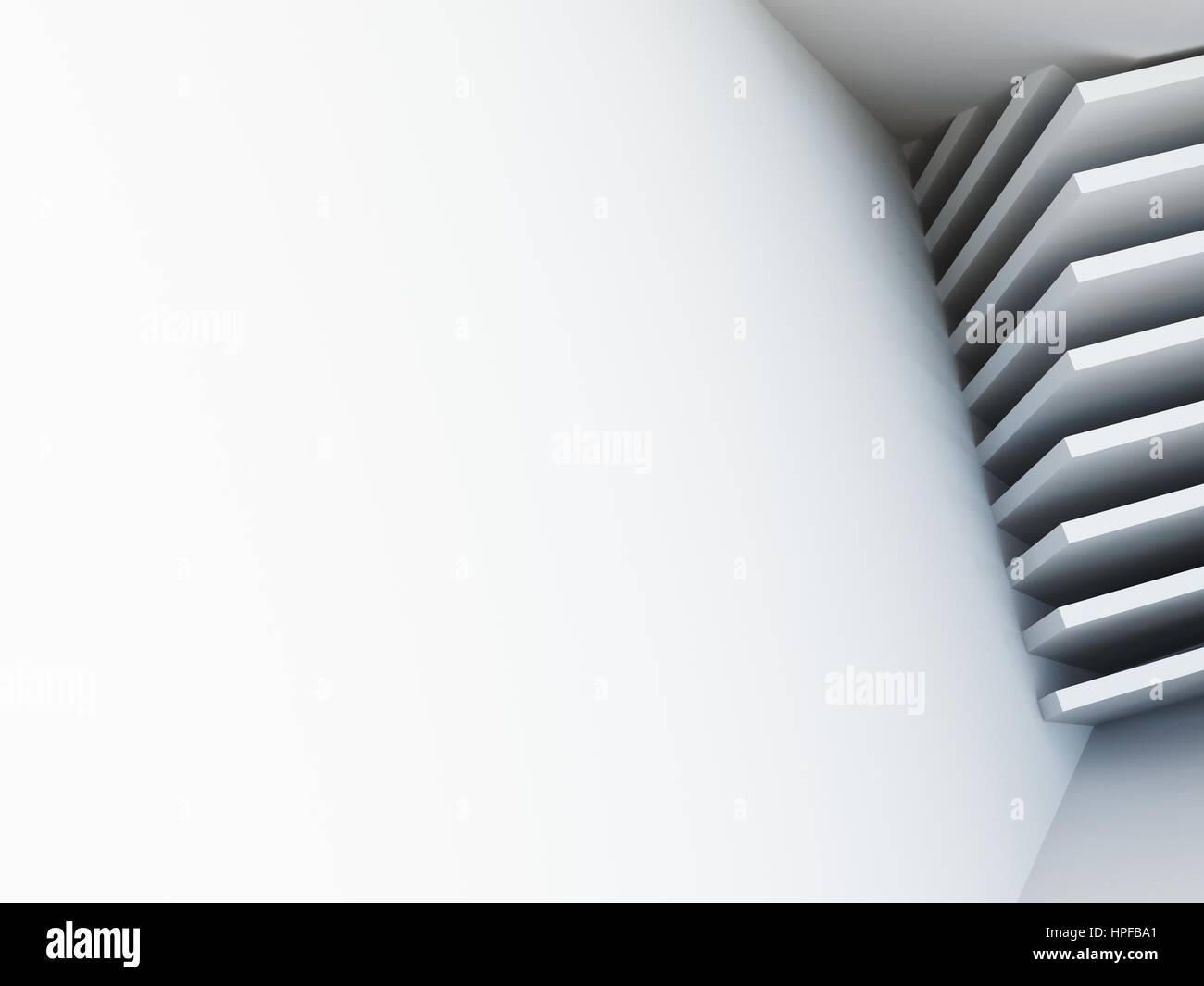 Geometric architecture, white abstract room interior render ...