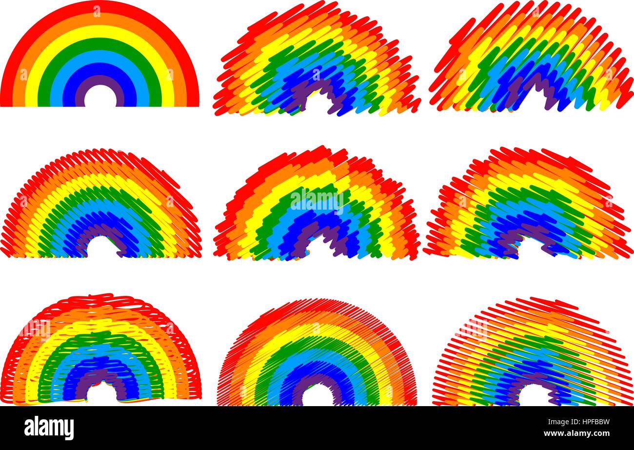 rainbow Vector illustration - set Stock Vector Image & Art - Alamy