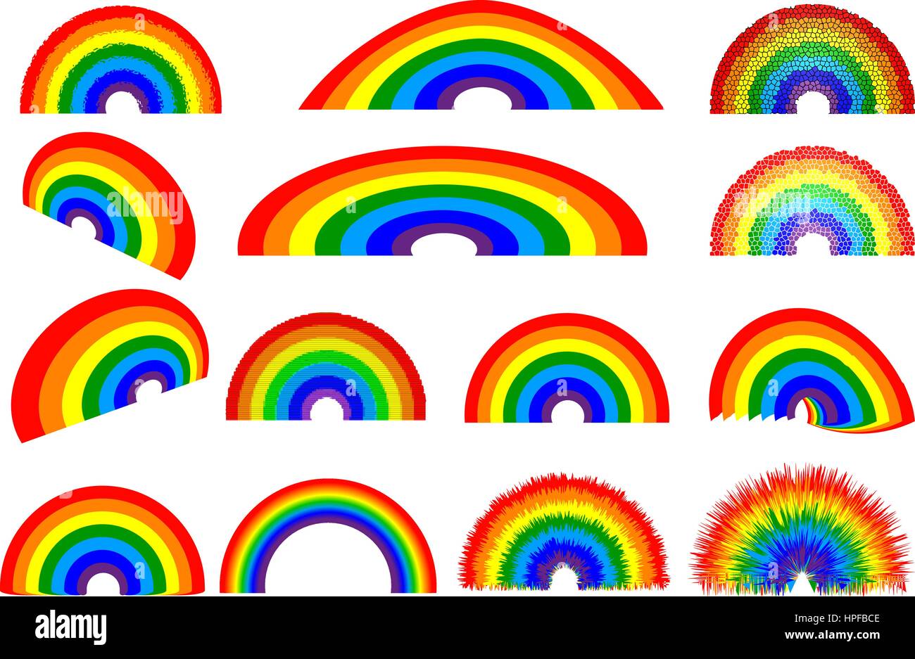 rainbow Vector illustration - set Stock Vector Image & Art - Alamy