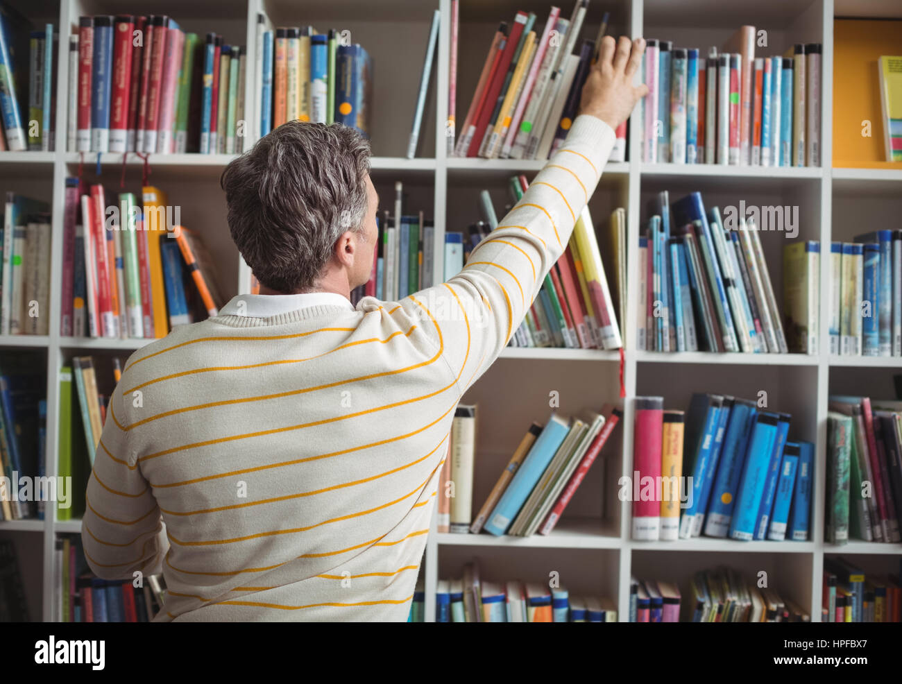 Man library rear view hi-res stock photography and images - Alamy