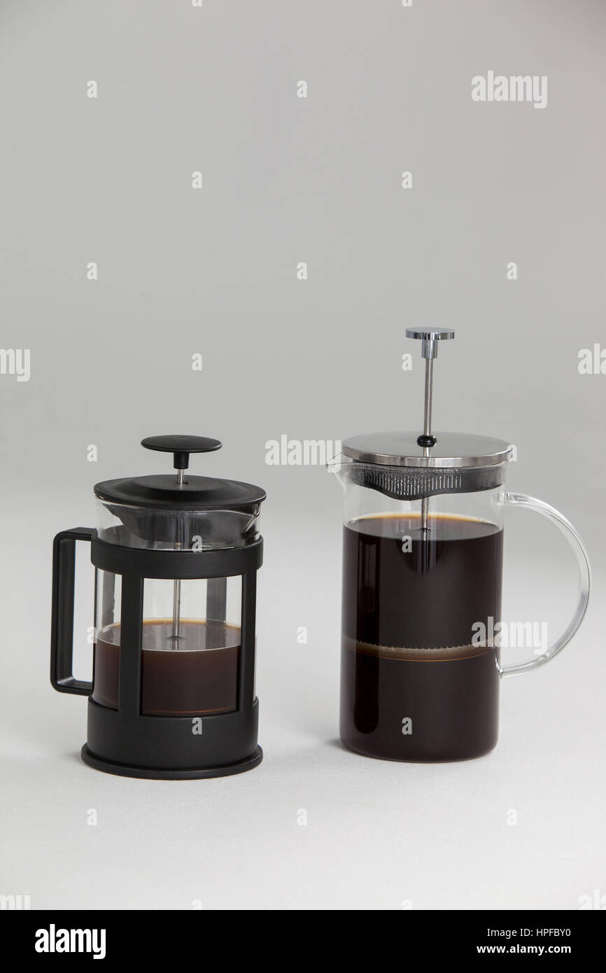 Cafetiere coffeemakers isolated on white background Stock Photo - Alamy