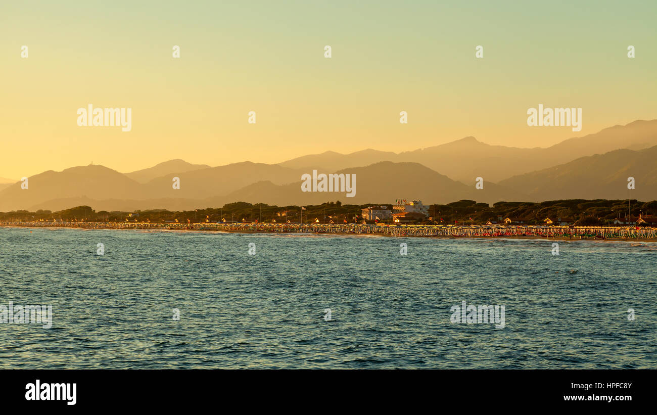 amazing versilia coast view on the sunset Stock Photo - Alamy