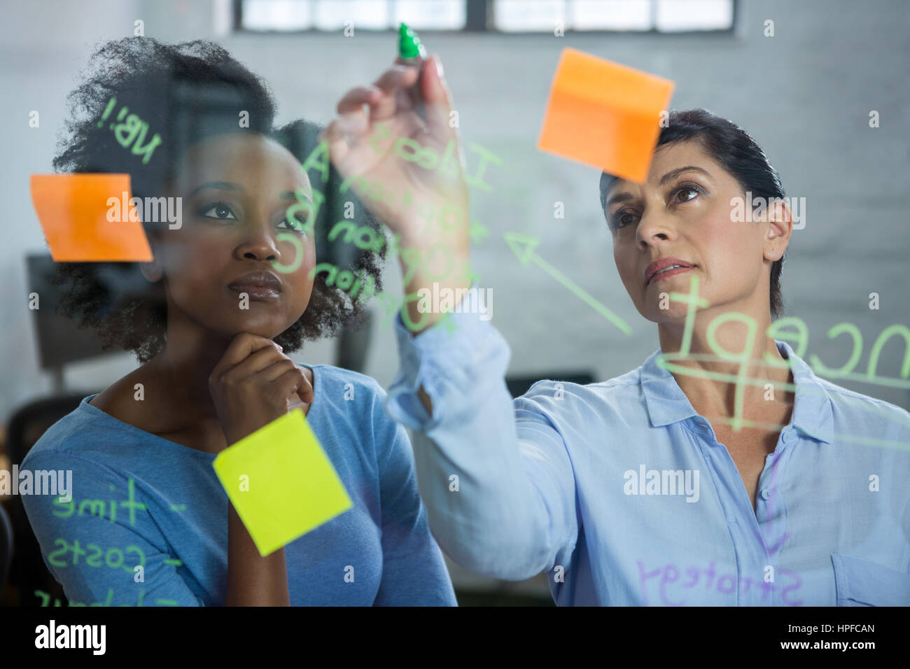 Female graphic designers writing hi-res stock photography and images ...