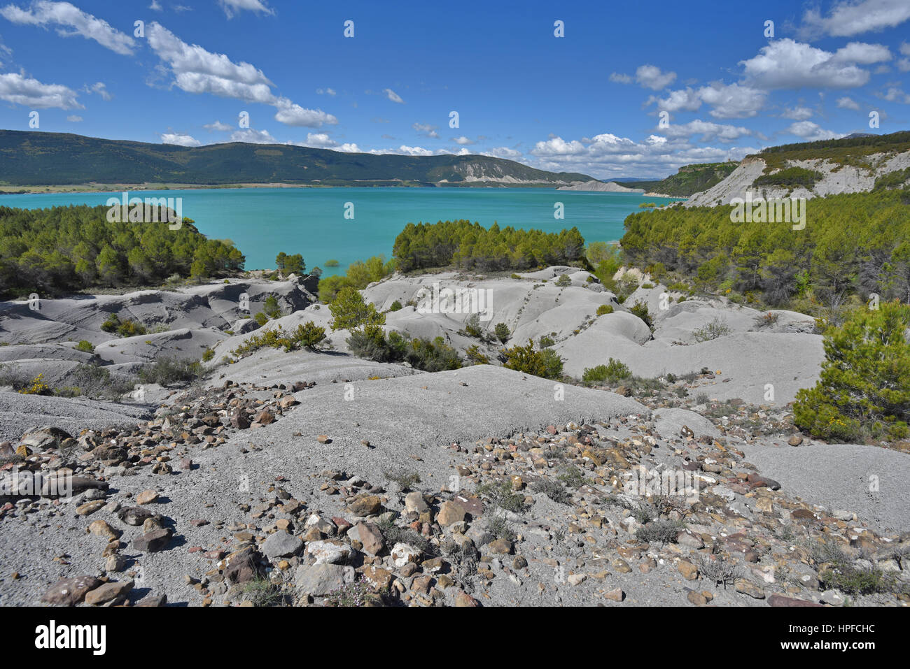 Embalse de Yesa is a beautiful artificial reservoir on the border of ...