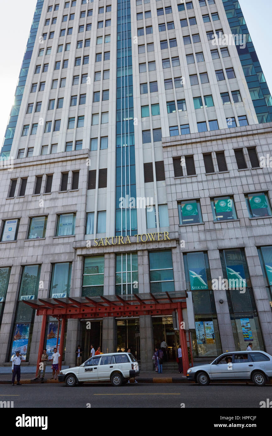 Sakura Tower, Yangon, Myanmar Stock Photo - Alamy