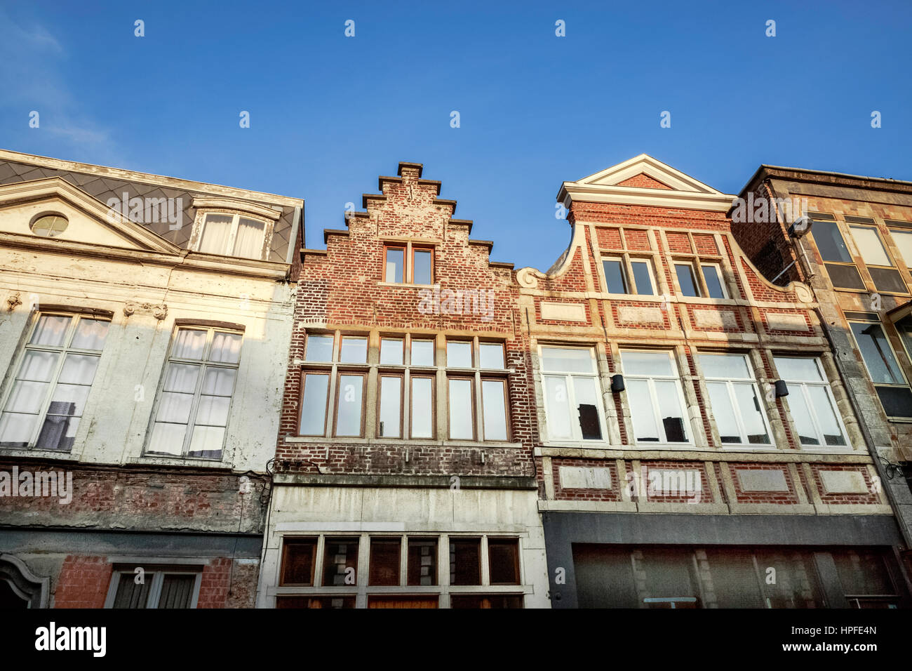 Row of townhouses in residential district, Ghent Belgium Stock Photo ...