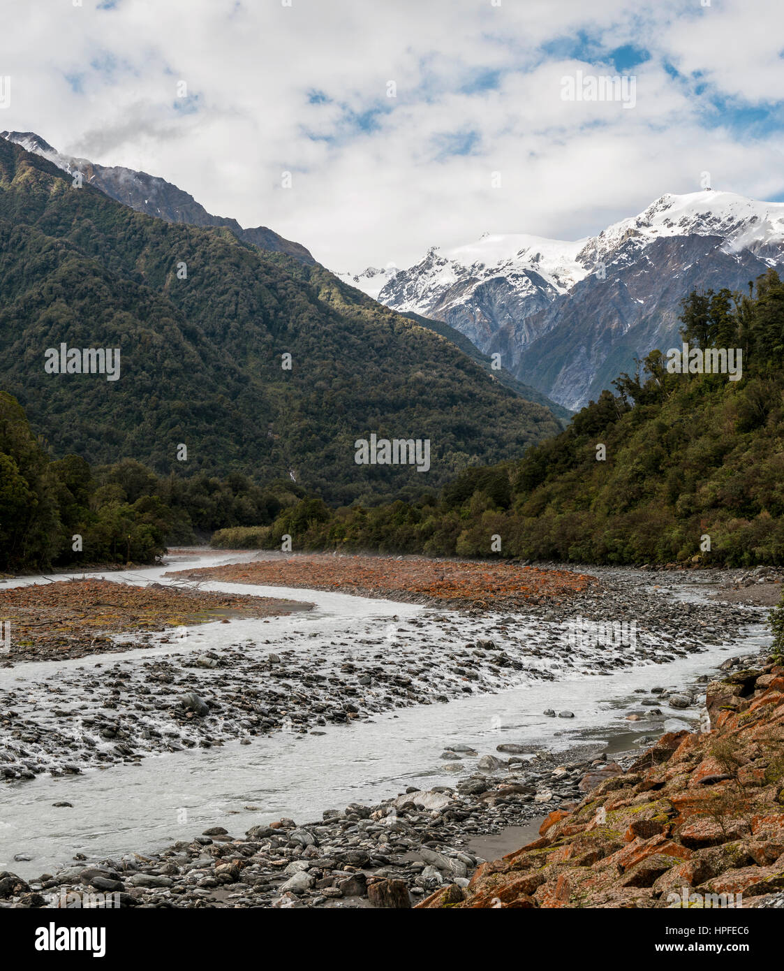 Glacial river, Franz Josef Glacier, West Coast, Southland, New Zealand ...