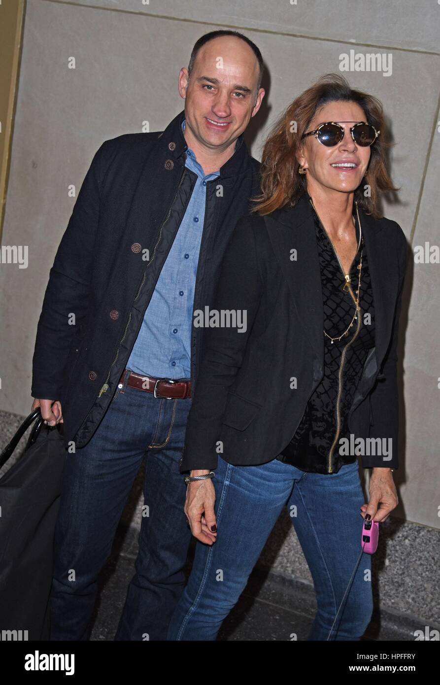New York, NY, USA. 21st Feb, 2017. David Visentin, Hillary Farr out and ...