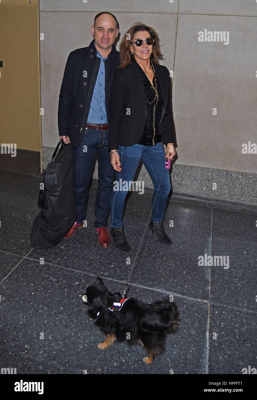 New York, NY, USA. 21st Feb, 2017. David Visentin, Hillary Farr out and ...