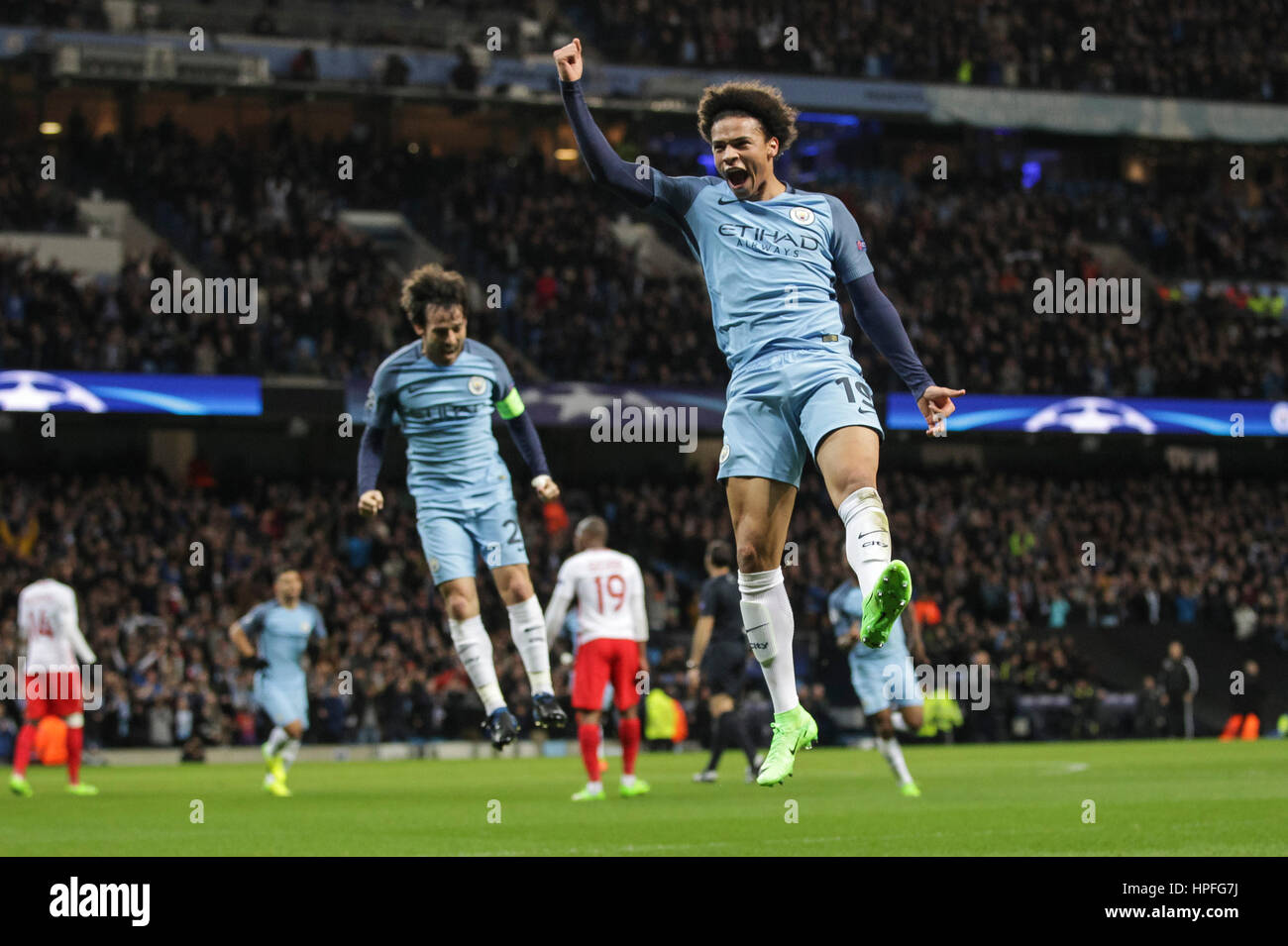 Manchester, UK. 21st Feb, 2017. Leroy Sane of Manchester City ...