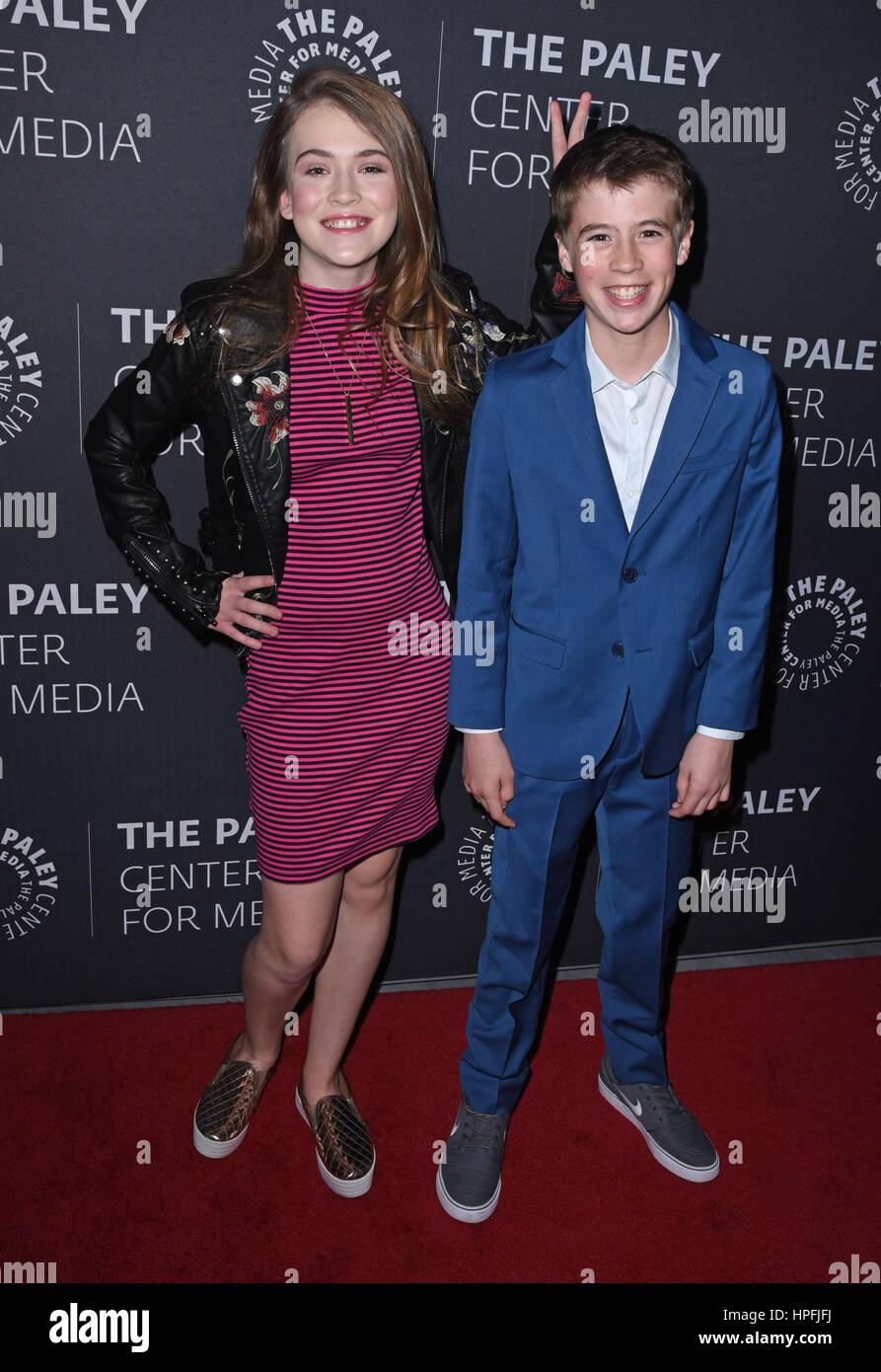 New York, NY, USA. 21st Feb, 2017. Ashley Gerasimovich, Liam Carroll at ...