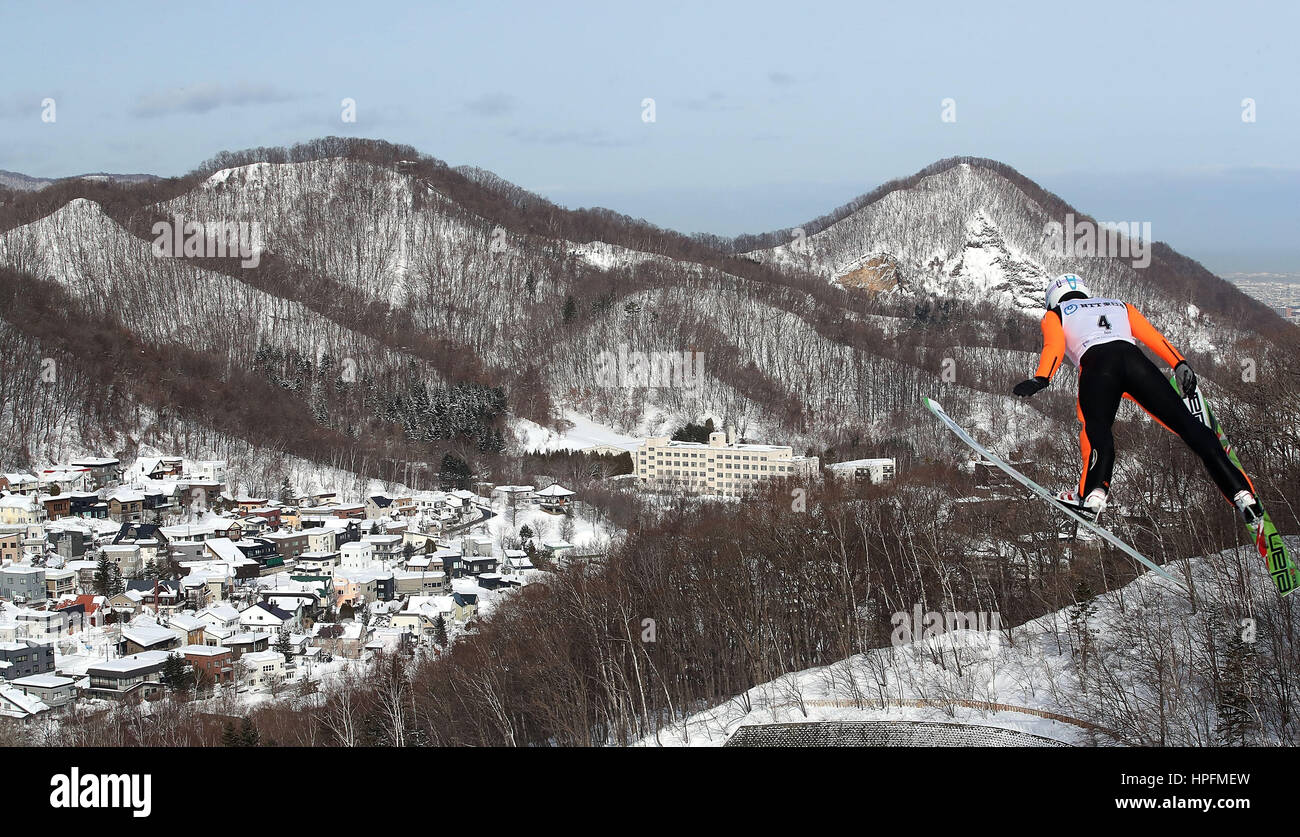 Sapporo, Japan. 22nd Feb, 2017. China's Sun Jianping competes during ...