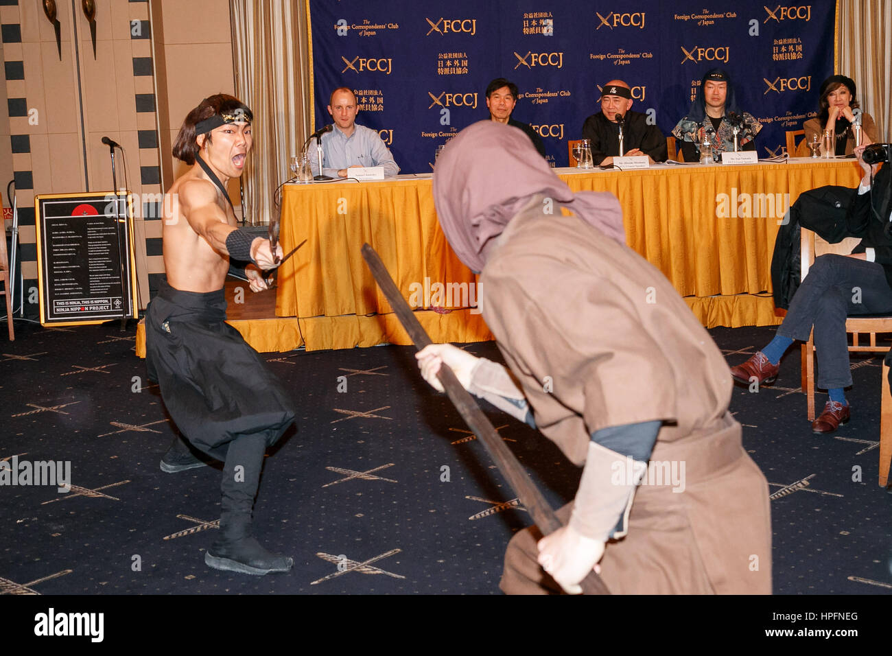 Members of the Iga Ninja group ASHURA perform at the Foreign ...