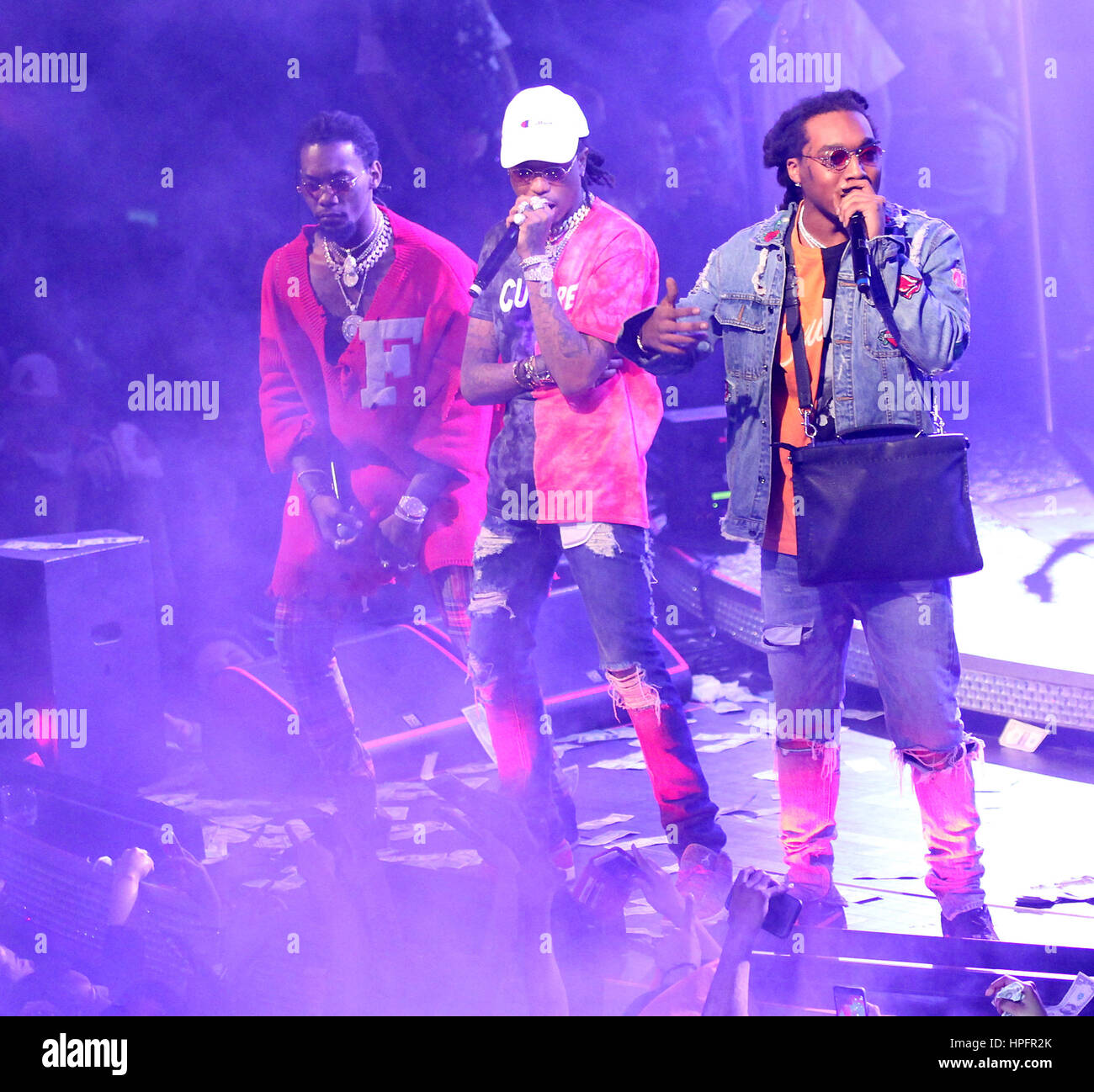 Las Vegas, Nevada, USA. 21st Feb, 2017. Hip-hop trio the Migos makes ...