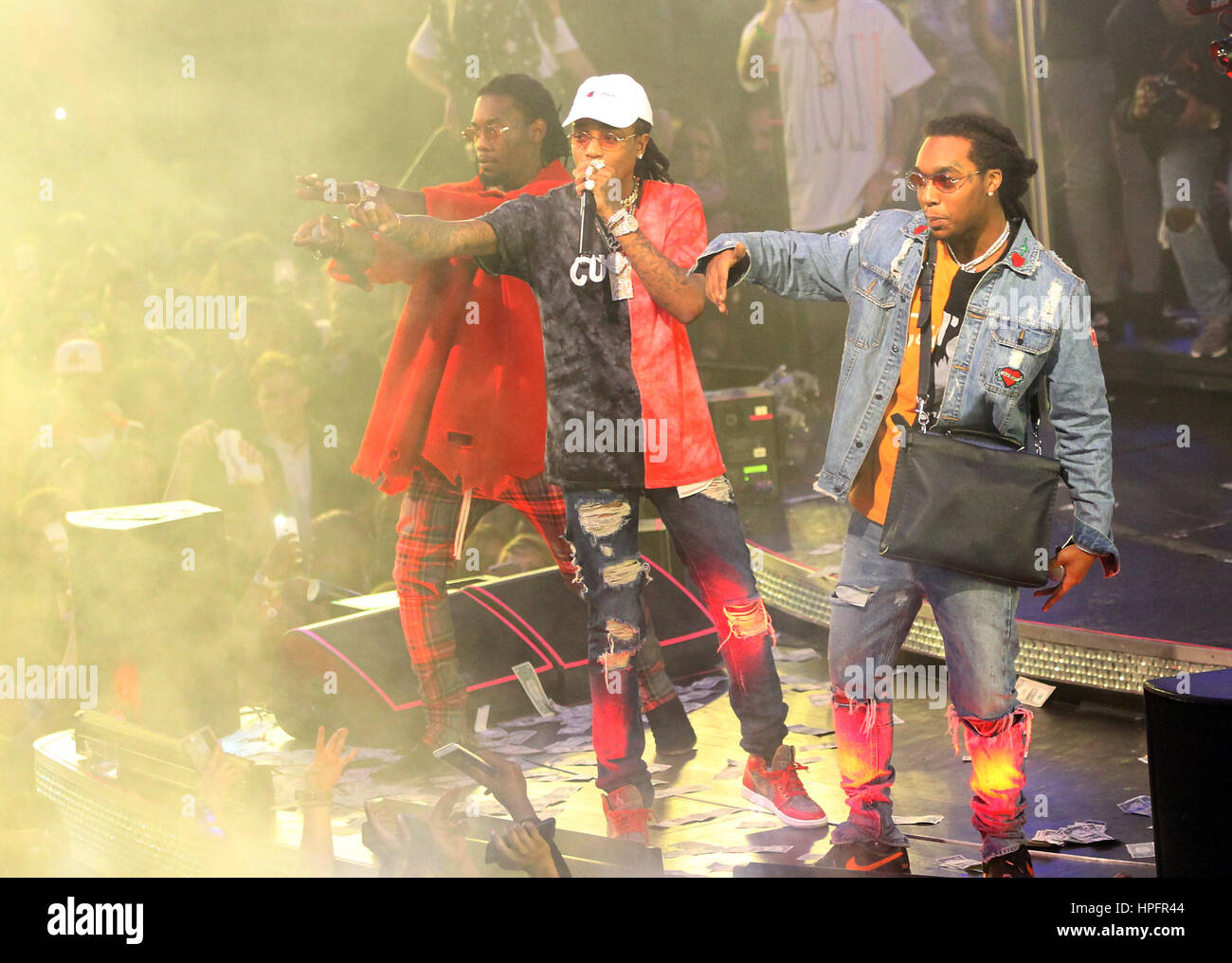 Las Vegas, Nevada, USA. 21st Feb, 2017. Hip-hop trio the Migos makes ...
