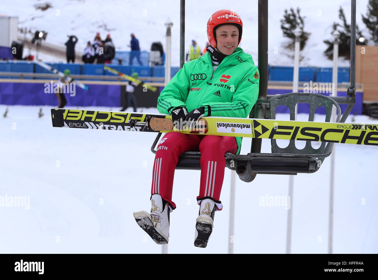 Lahti, Finland. 22nd Feb, 2017. The nordic skiing combined athlete Eric ...