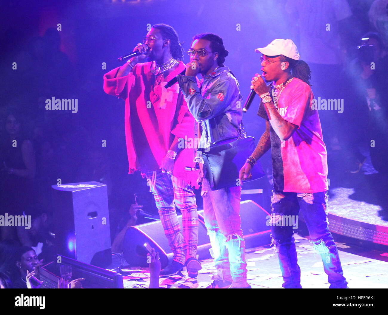 Las Vegas, Nevada, USA. 21st Feb, 2017. Hip-hop trio the Migos makes ...