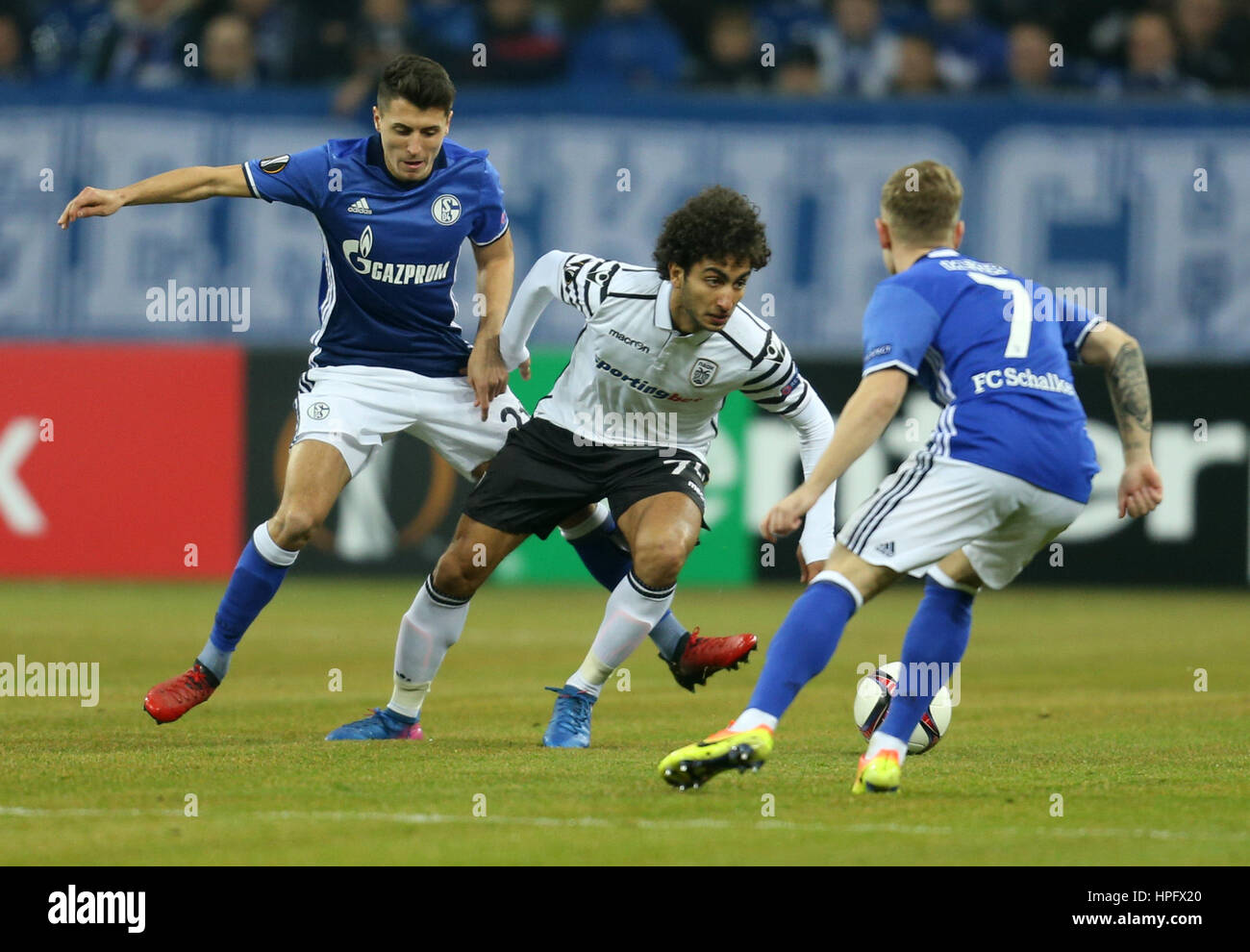 Gelsenkirchen, Germany. 22nd Feb, 2017. Alessandro Schoepf (l) and Max ...