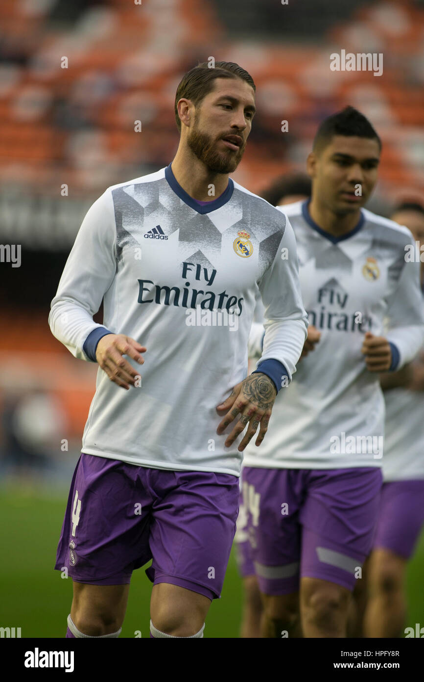 Valencia, Spain. 22nd Feb, 2017. Ramos during the match between ...