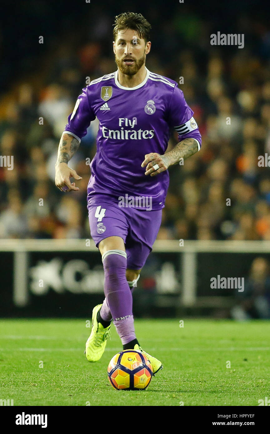 Valencia, Spain. 22nd Feb, 2017. Ramos during the match between ...