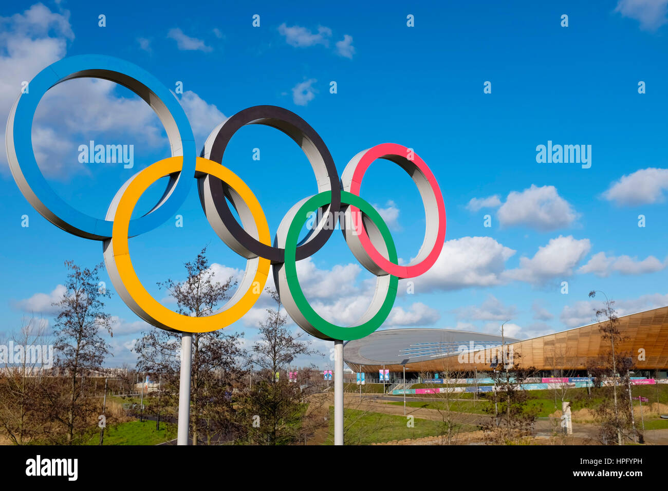 The Olympic Rings and the Lee Valley Velodrome at the Queen Elizabeth ...