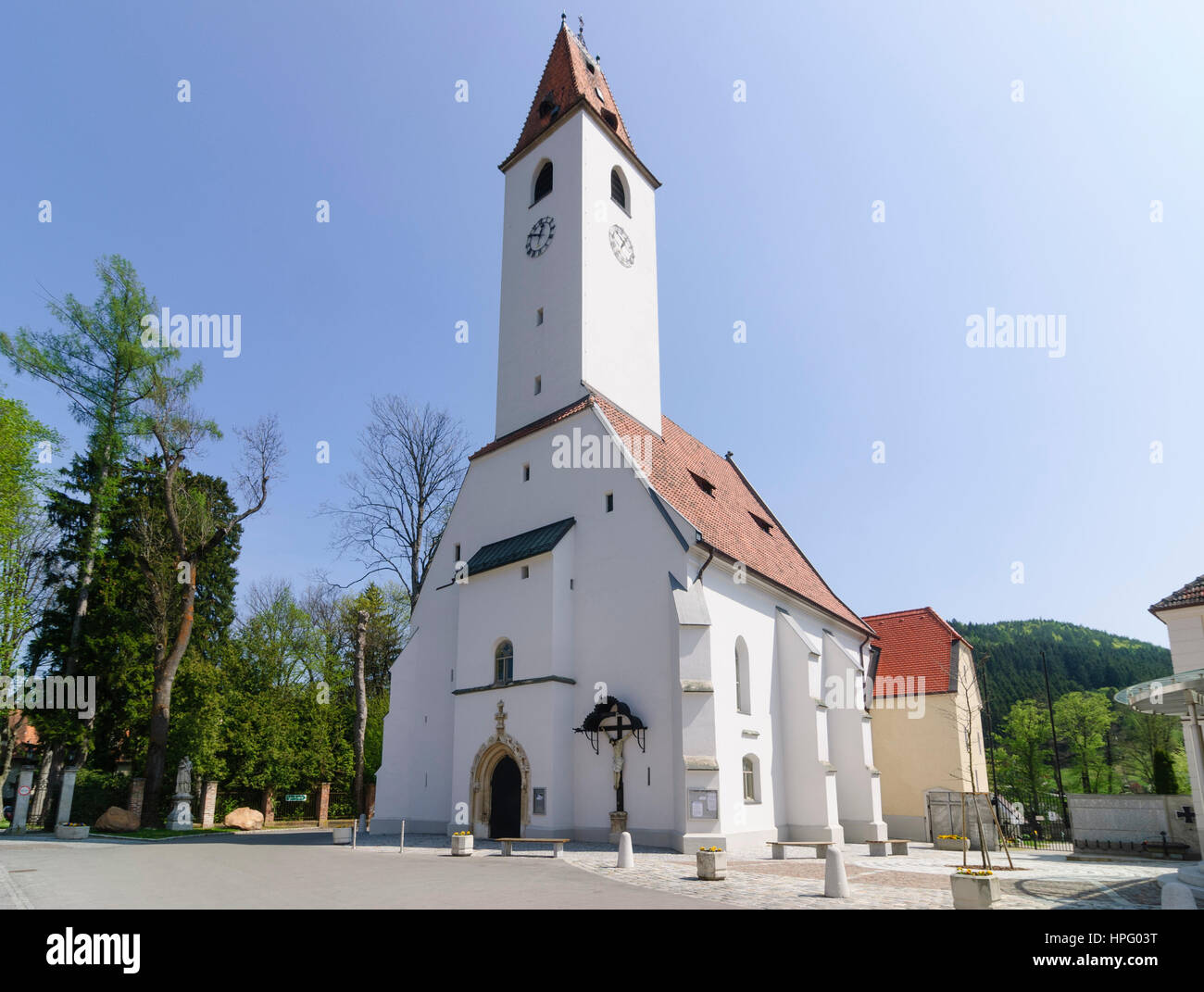 Aspang-Markt, Late Gothic parish church of St. Florian, Wiener Alpen ...