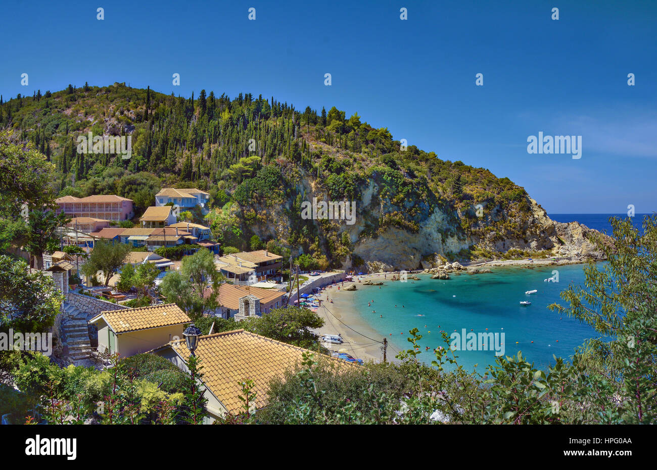 Agios Nikitas resort at Lefkada island in the Ionian sea, Greece Stock ...