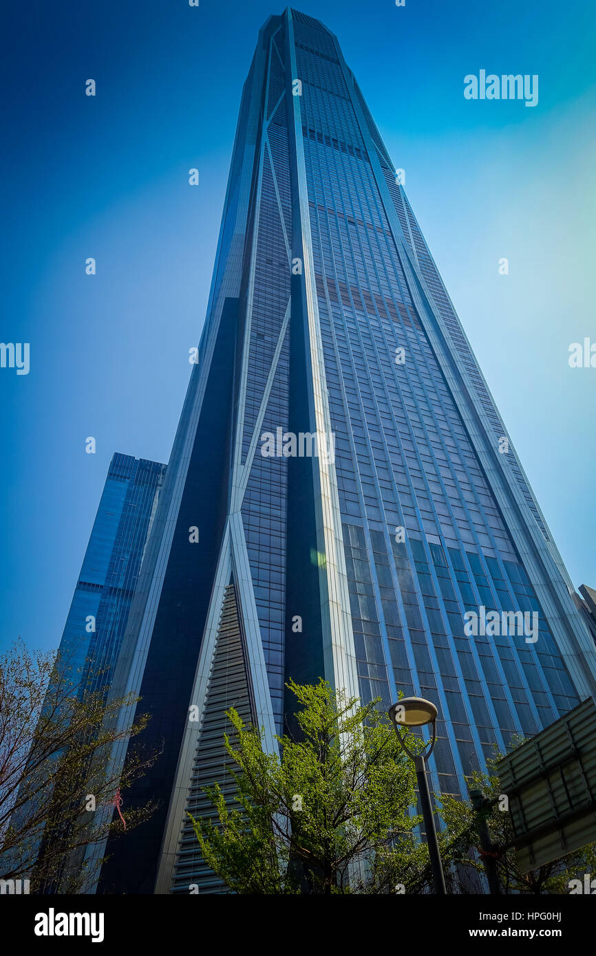 SHENZEN, CHINA - 29 JANUARY, 2017: Famous Ping An Tower as seen from ...
