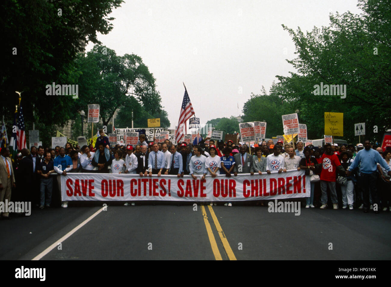 The Save Our Cities march proceeds down Constitution Ave. NW towards ...