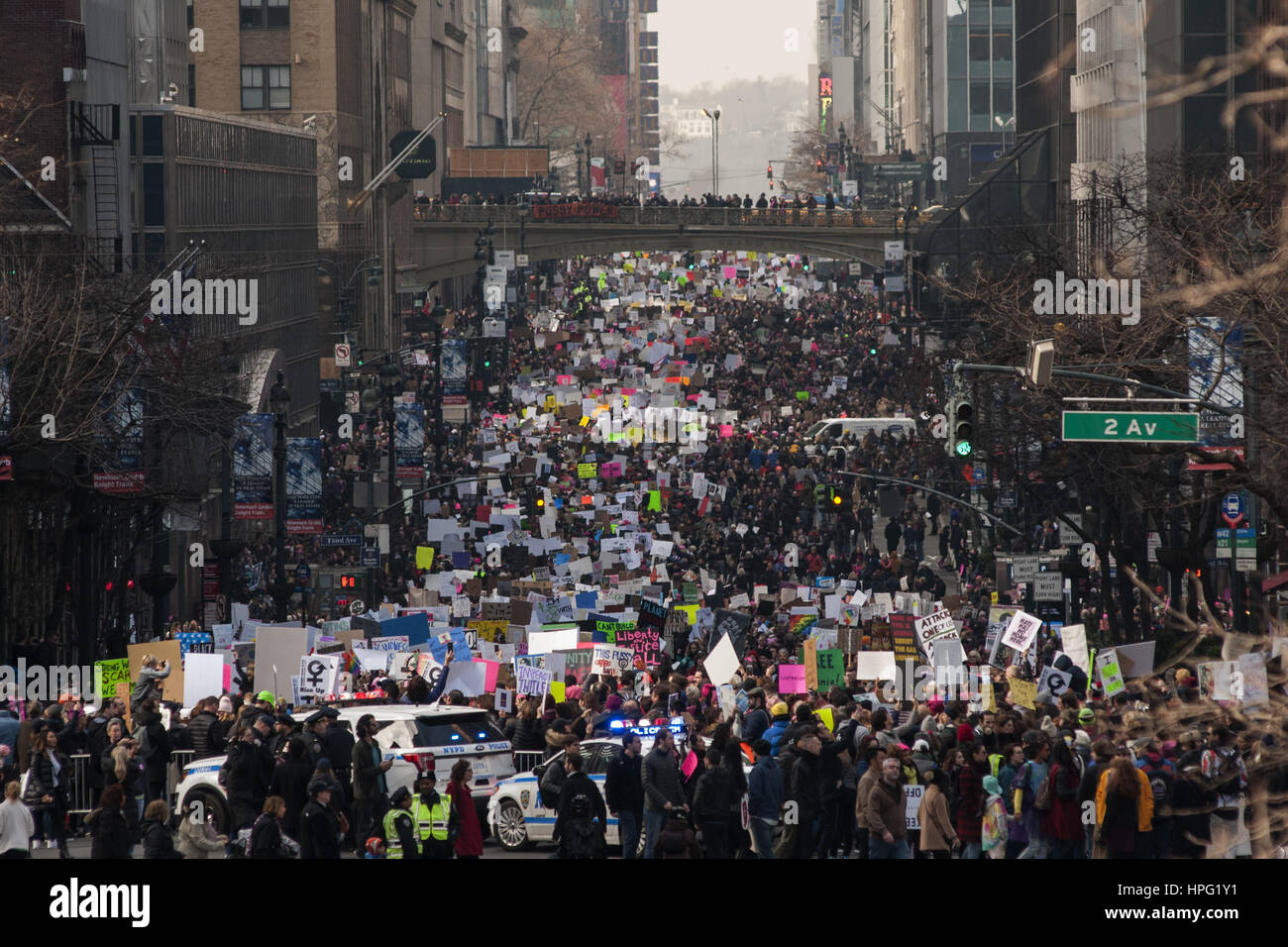 Women's March on NYC - Views from the march along 42nd Street Featuring ...