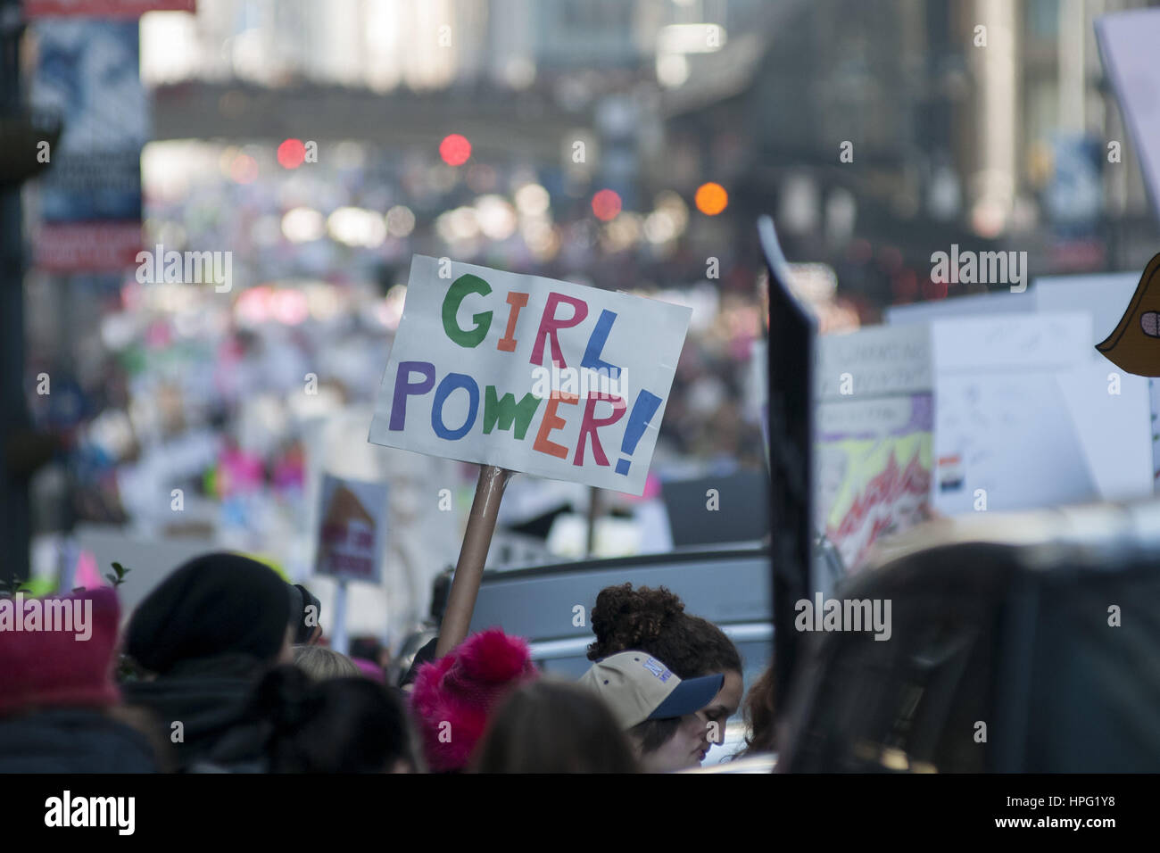 Women's March on NYC - Views from the march along 42nd Street Featuring ...