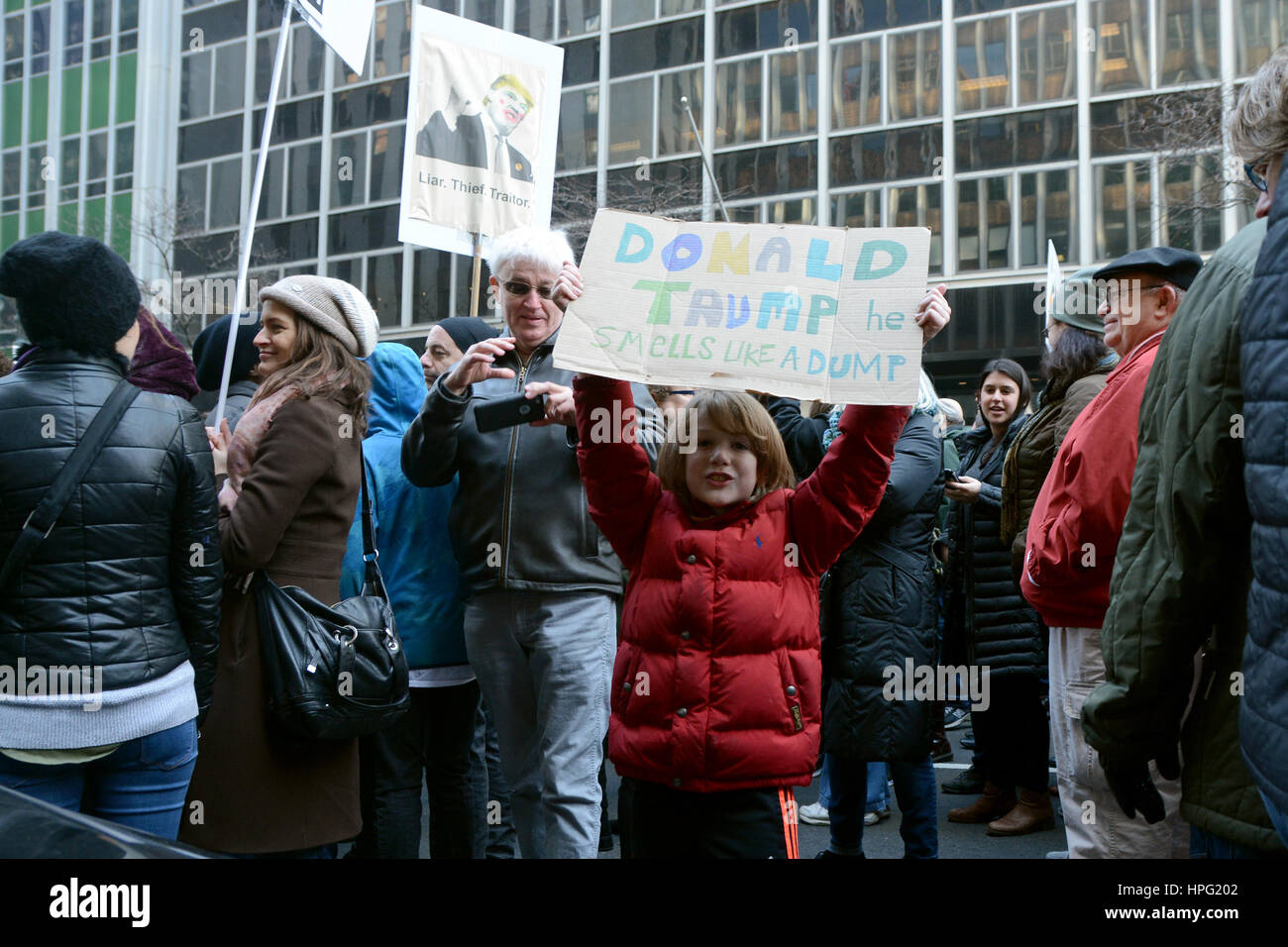 Women's March on NYC - Views from the march along 42nd Street Featuring ...