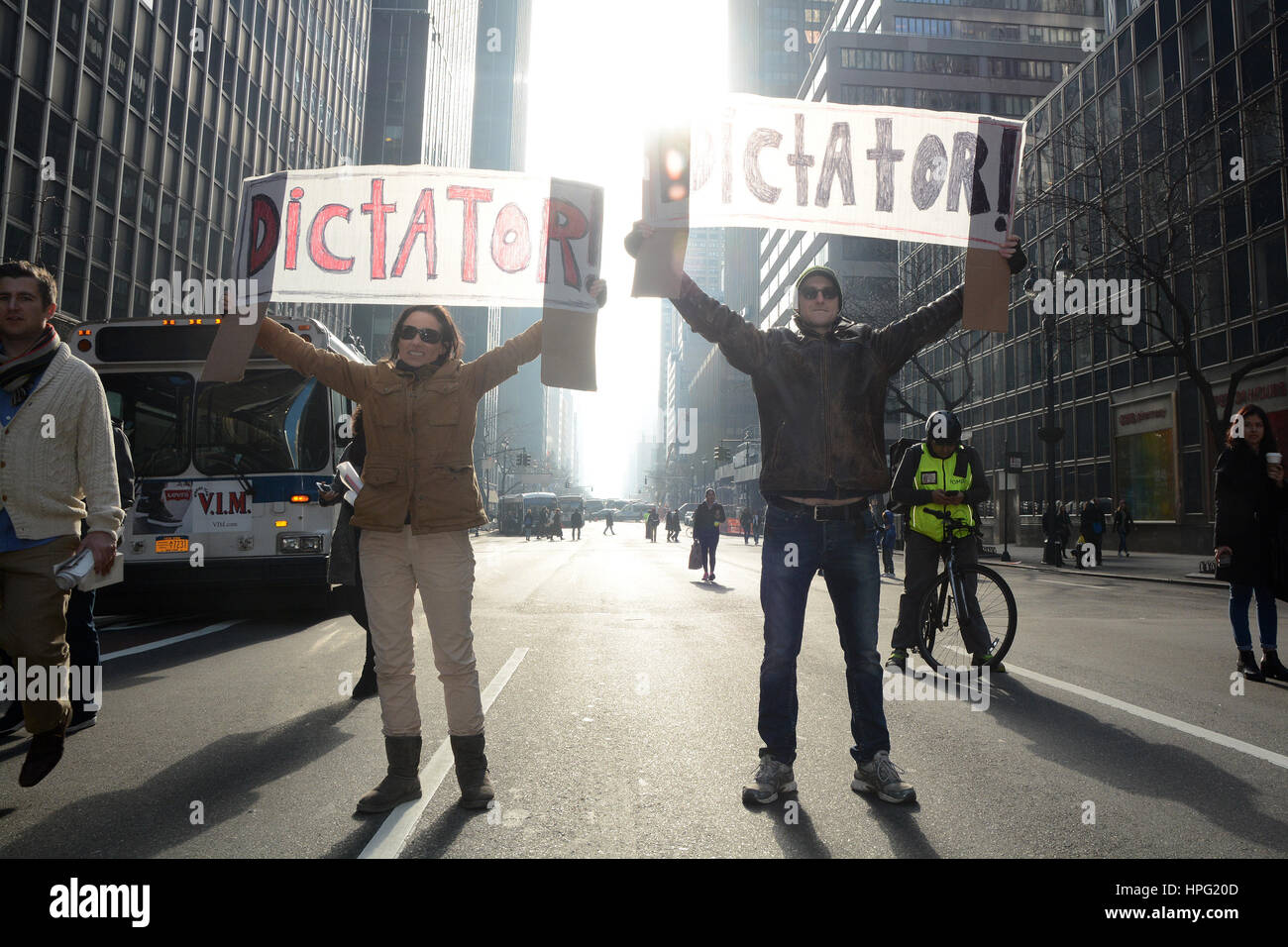 Women's March on NYC - Views from the march along 42nd Street Featuring ...