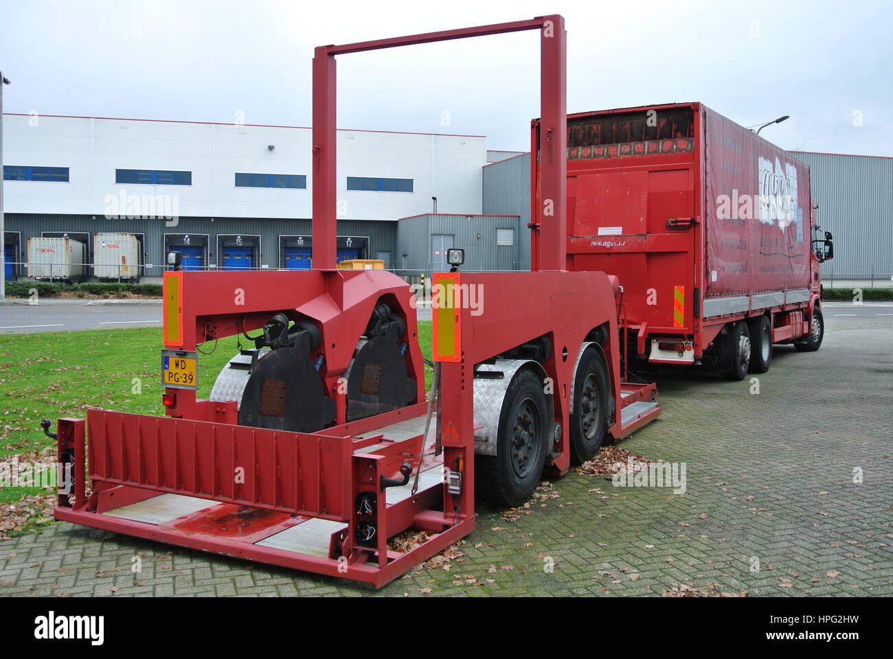 Scania R430 Lorry with large trailer parked up in Blerick, Netherlands ...