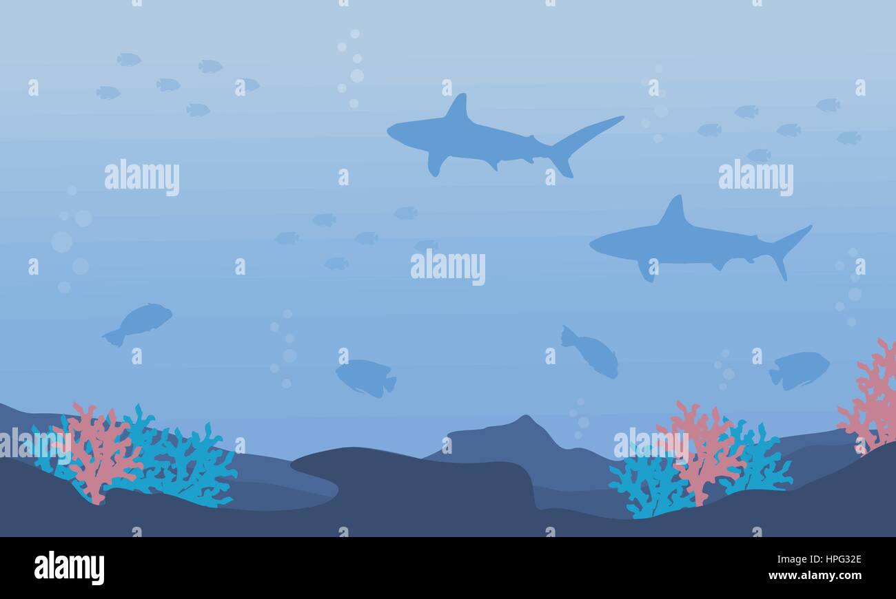 Nature underwater design vector flat collection stock Stock Vector ...