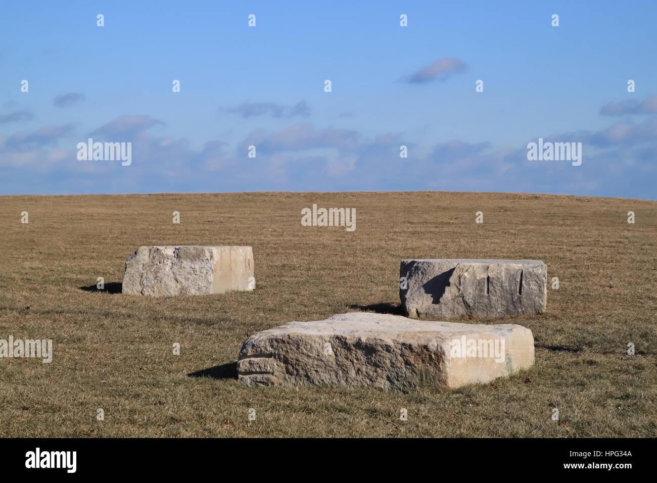 Boulders situated on Chicago Lakefront in Barren Winter Scene January ...