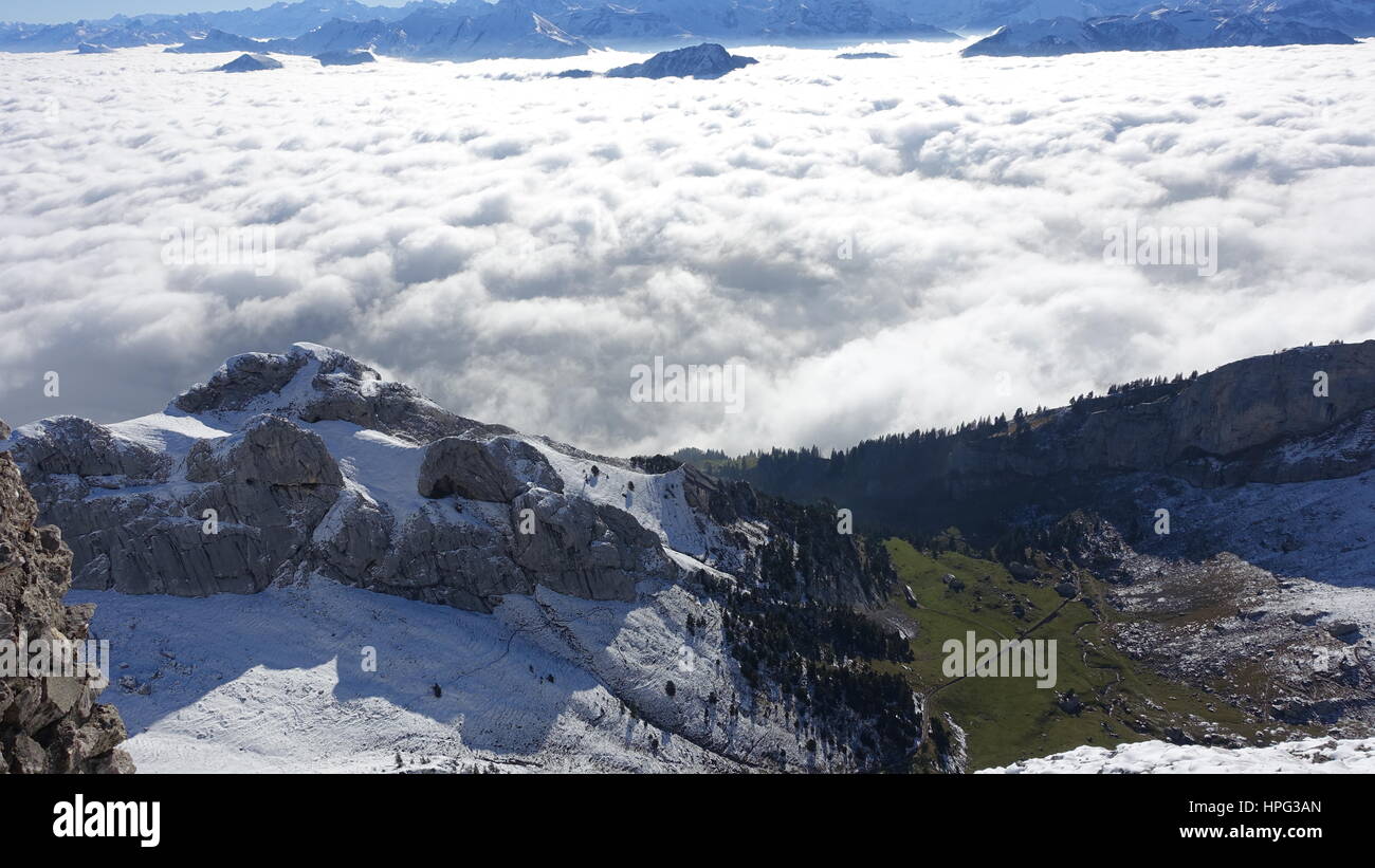 Swiss Alps Landscape From Mount Pilatus, Switzerland. Mountain view ...
