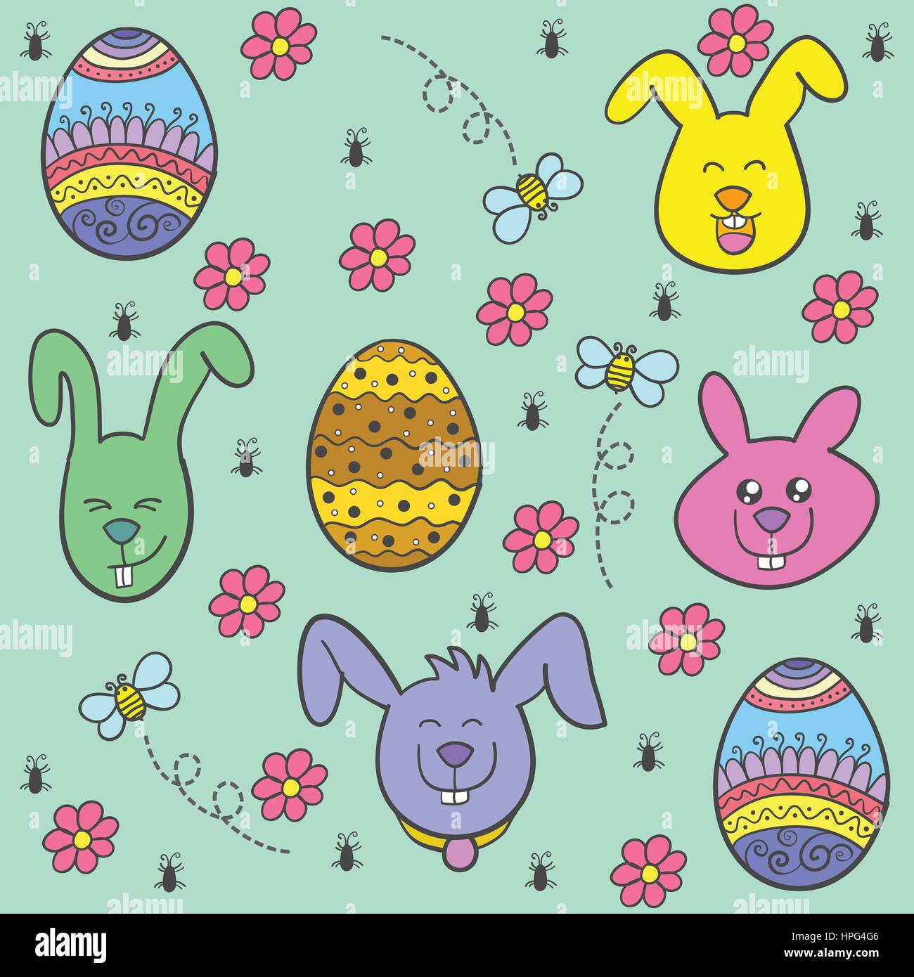 Collection stock easter egg of doodles Stock Vector Image & Art - Alamy