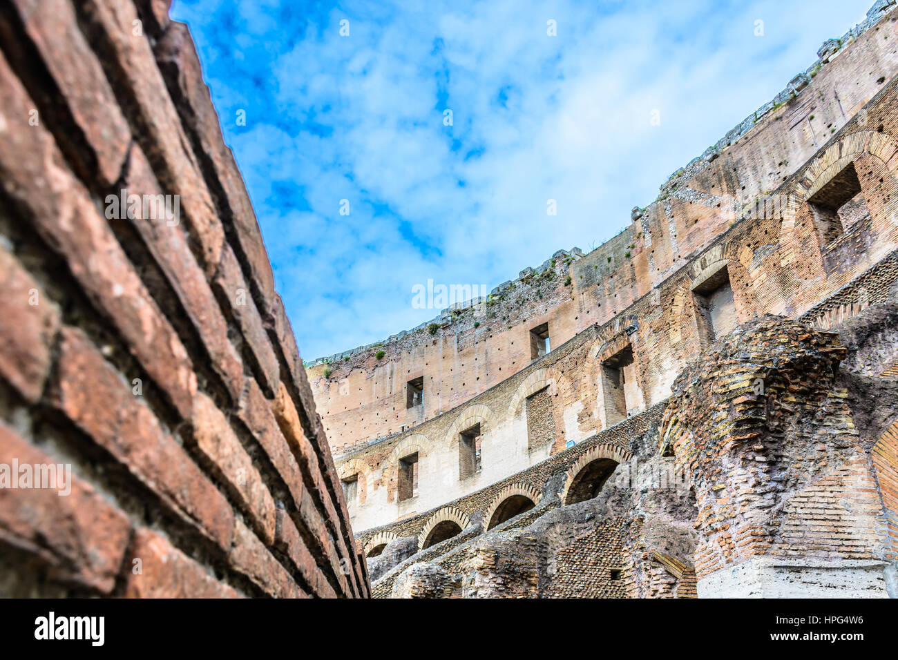 Walls at Colosseum in Rome, italian sightseeing places Stock Photo - Alamy